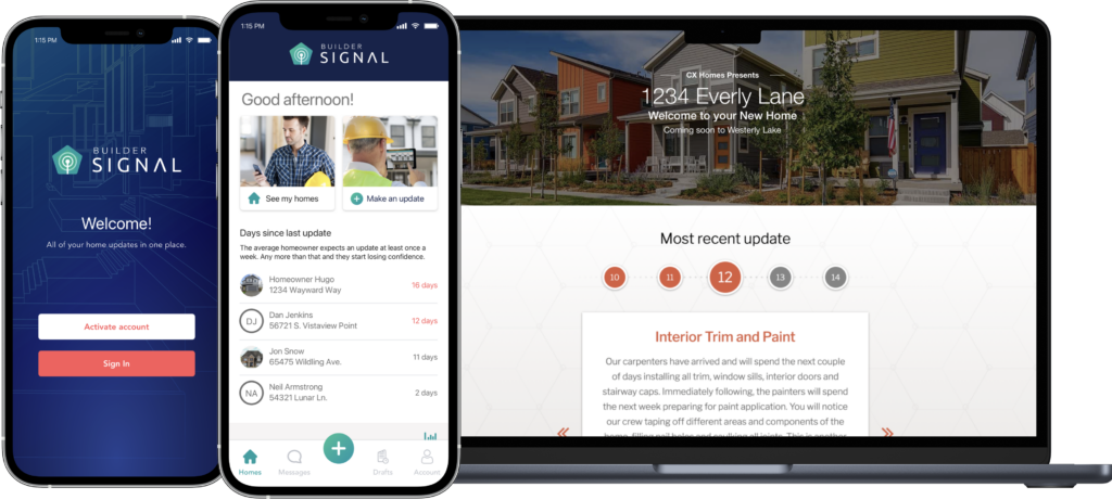 Features of Builder Signal Construction Updates App